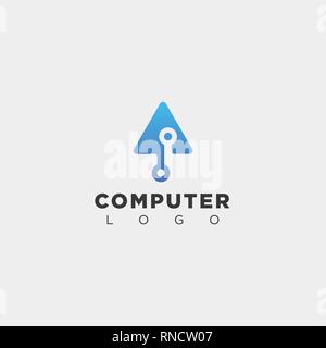 digital pointer technology creative logo template vector illustration icon element isolated ...