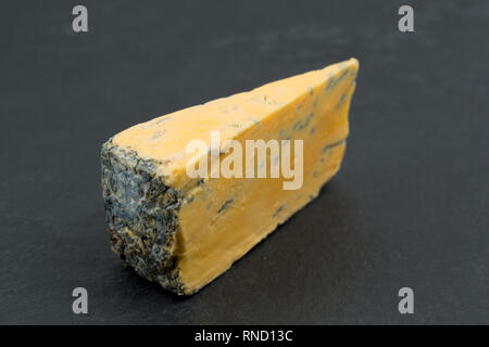A wedge of Dewlay Nicky Nook Blue cheese made in Garstang Lancashire ...