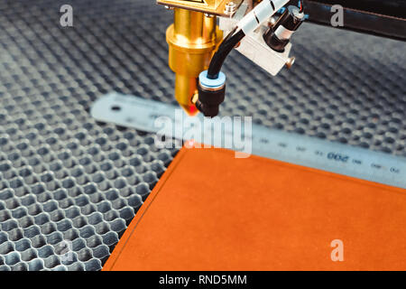 Very fine CNC leather cutting router machine Stock Photo - Alamy