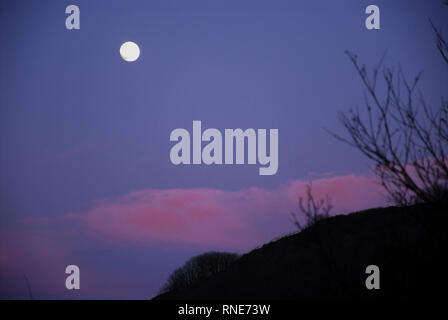 The full moon rises over Portland, Ore., on May 31, 2026. (Photo by ...