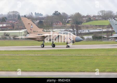 Shropshire, UK. 19th Feb, 2019. Final RAF Tornado Flypast over RAF ...