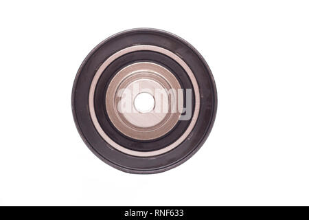 Bypass automobile roller timing system engine, white background, close ...