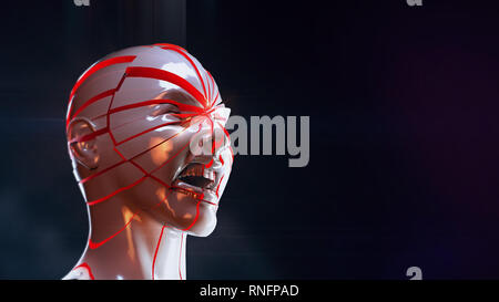 Glossy woman head exploding shuttered - Headache, mental problems ...