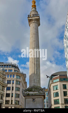 Viewing platform on the Monument tower in London Stock Photo - Alamy