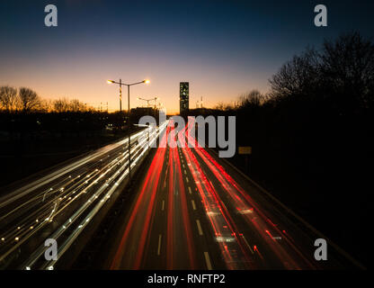 City of Munich: Middle Ring, traffic across the John F. Kennedy Bridge ...
