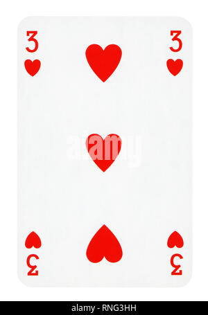 Old playing card (three Stock Photo - Alamy