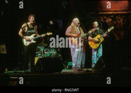 CPR band members Jeff Pevar and David Crosby are shown on stage during ...