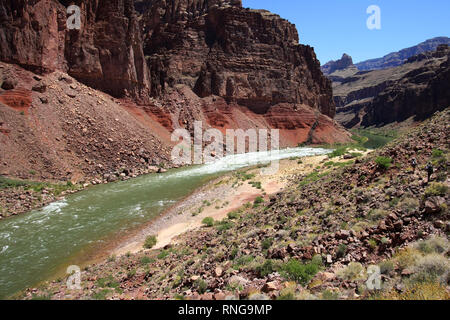 Hance Rapids and the Granite Gorge as seen from the Tonto Trail ...