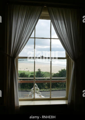 Looking out the window of the lighthouse on lighthouse beach Stock ...