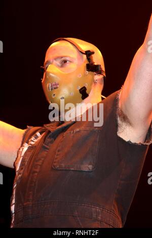 Disturbed singer David Draiman is shown in a straight jacket at the ...