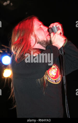 Drowning Pool bassist Stevie Benton is shown performing during a "live ...