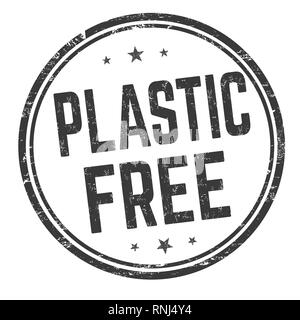 Plastic free sign or stamp on white background, vector illustration ...