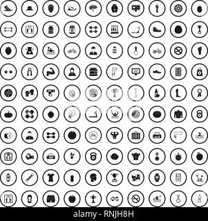 Bodybuilder icons set, simple style Stock Vector Image & Art - Alamy