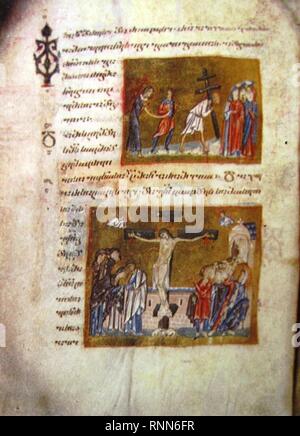 Gelati Gospels. The Crucifixion Stock Photo - Alamy