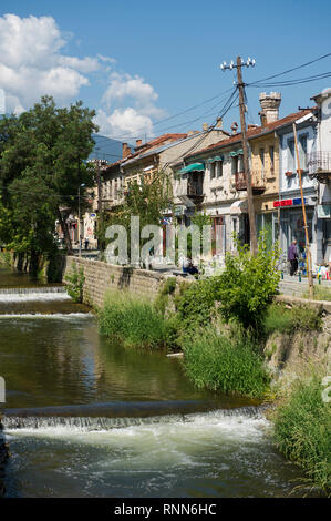 The covered bazaar and the Dragor River, Bitola, Macedonia Stock Photo ...