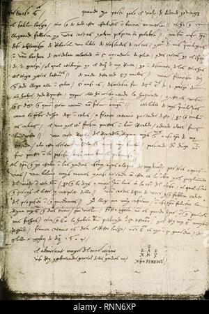 Carta autógrafa de Cristóvão Colombo - 1502 Mar 21 Stock Photo - Alamy