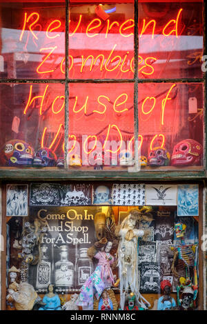 Reverend Zombie's House of Voodoo store front entrance, store sign ...