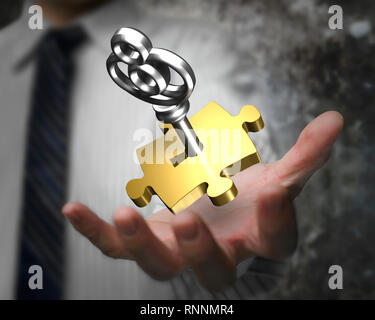 Male hand hold silver key giving Stock Photo - Alamy