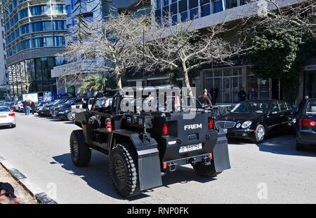 Beirut, Lebanon. 18th Feb, 2019. David Frem poses for photos with his ...