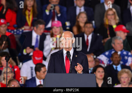 U.S. Sen. Rick Scott (R-FL) speaks to reporters as he walks through the ...