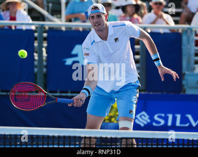 John Isner, of the United States, plays during the Western & Southern ...