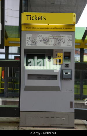 Manchester Metrolink ticket machines on the tram station at Velopark ...