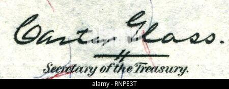 Signature of Carter Glass Stock Photo - Alamy