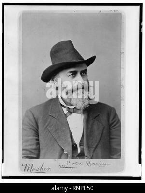 Carter Harrison, head-and-shoulders portrait, facing right, wearing hat ...