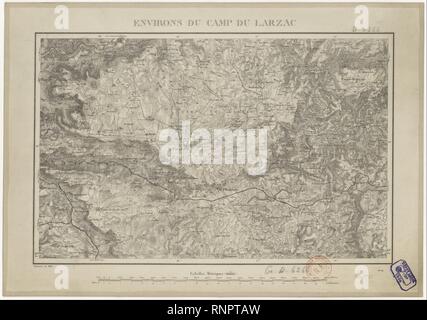 The 'Carte des environs du camp du Larzac' (1893) is a historical map ...