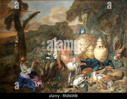 'Bacchante et Satyre' by Giovanni Castiglione is a 17th-century ...