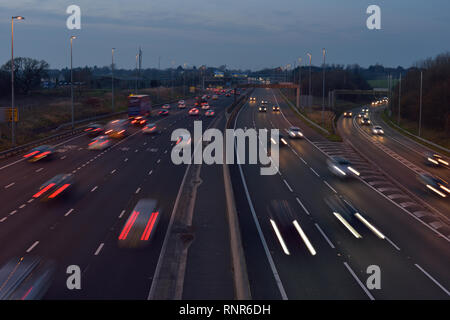night time traffic on busy motorway Stock Photo - Alamy