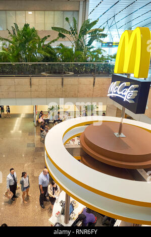 SINGAPORE - CIRCA NOVEMBER, 2015: McCafe in Singapore Changi Airport ...