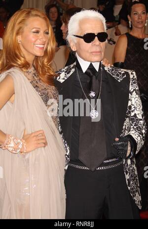 BLAKE LIVELY, KARL LAGERFELD 2011 Credit: Adam Scull/PHOTOlink ...