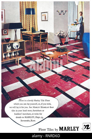 Old advert for Marley floor tiles. These were hard-wearing laminated ...
