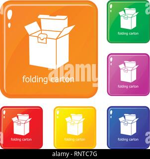 folding carton cardboard packaging color icon vector illustration Stock ...