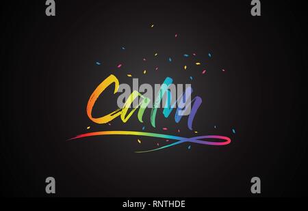 Calm Handwritten Word Font with Vibrant Violet Purple Stars and ...