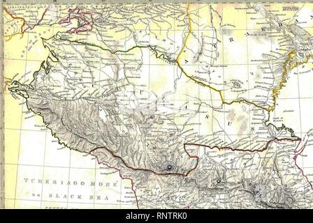 Caucasus map 1835 Stock Photo - Alamy