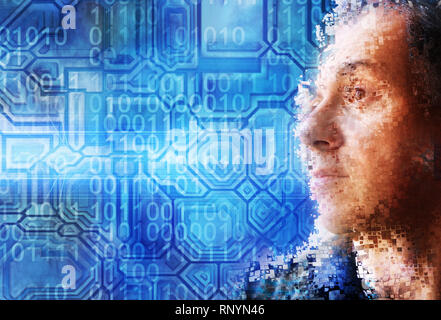 man face disintegrating Stock Photo - Alamy