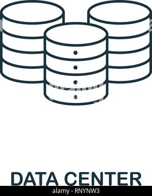 Data Center line icon. Element sign from networking collection. Data ...