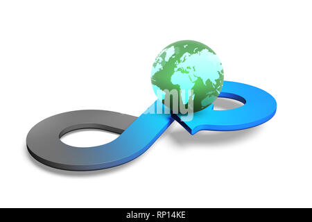 Circular economy concept. Arrow infinity symbol with grass texture and ...