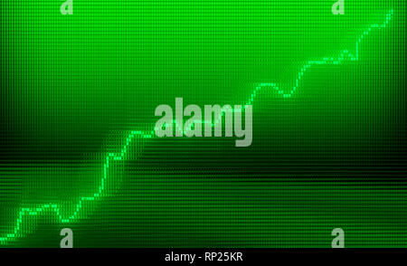Green Graph moving up chart as growth and business success 3d render ...