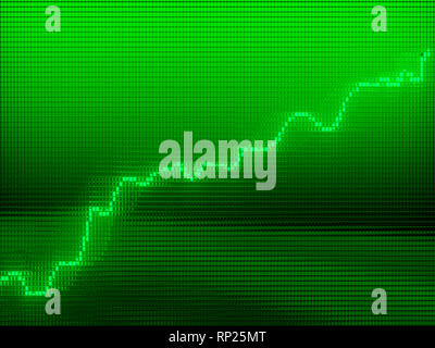 Green Graph moving up chart as growth and business success 3d render ...