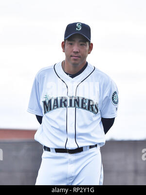 Seattle Mariners pitcher Yusei Kikuchi during spring training baseball ...