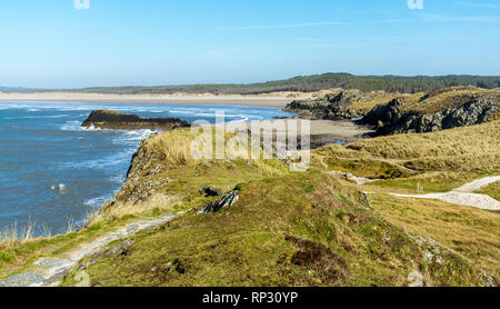 A view towards Malltraeth from Llanddwyn Island, Newborough, Anglesey ...