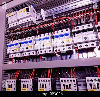 Switch cabinet with circuit breakers Stock Photo - Alamy