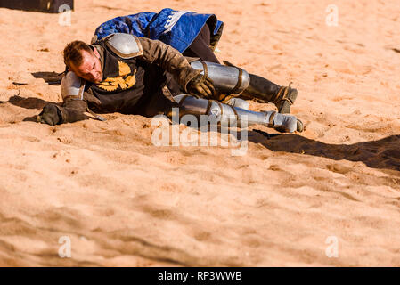 Defeated warrior lying on the grass with his shield Stock Photo - Alamy