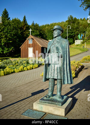 Jon Sveinsson Statue, Akureyri Museum, Akureyri, Iceland, Europe Stock ...
