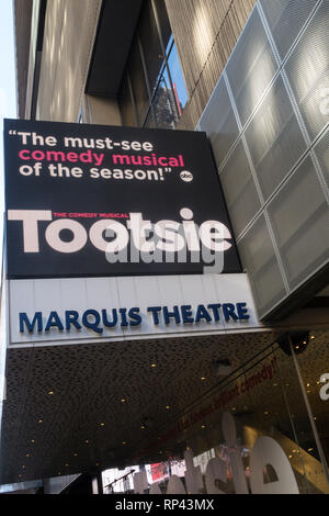 "Tootsie" Marquee Sign at the Marquis Theatre, Times Square, NYC, USA ...