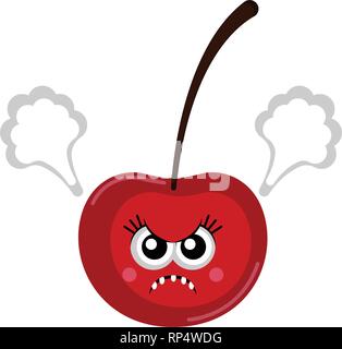 Angry face cherry character cartoon style Stock Vector Image & Art - Alamy