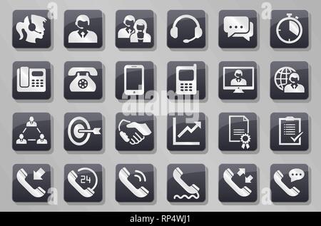 24 Customer different support service symbol icons Stock Vector Image ...
